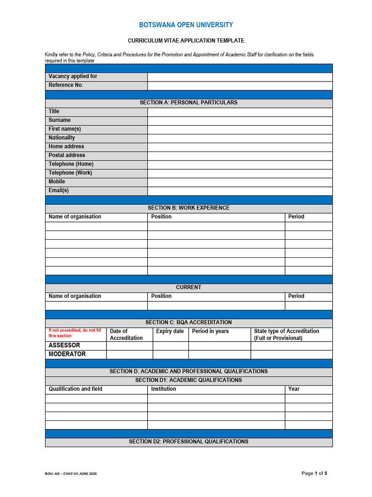 Bou CV Template | PDF