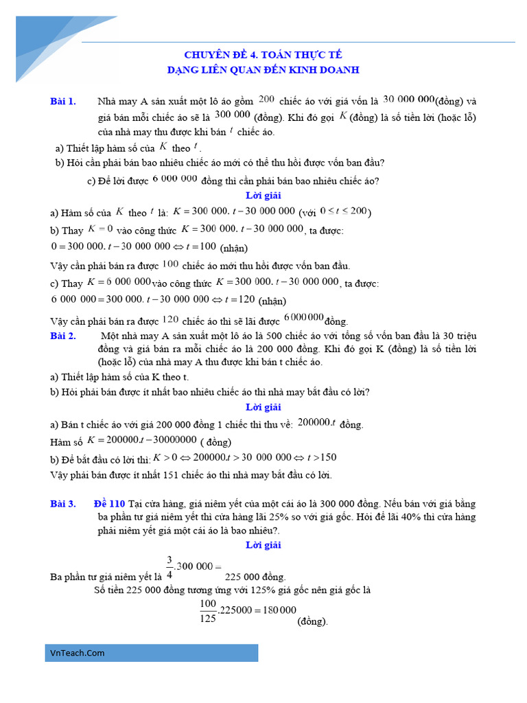 Gi I Toán LPT - HPT - D NG Kinh Doanh | PDF