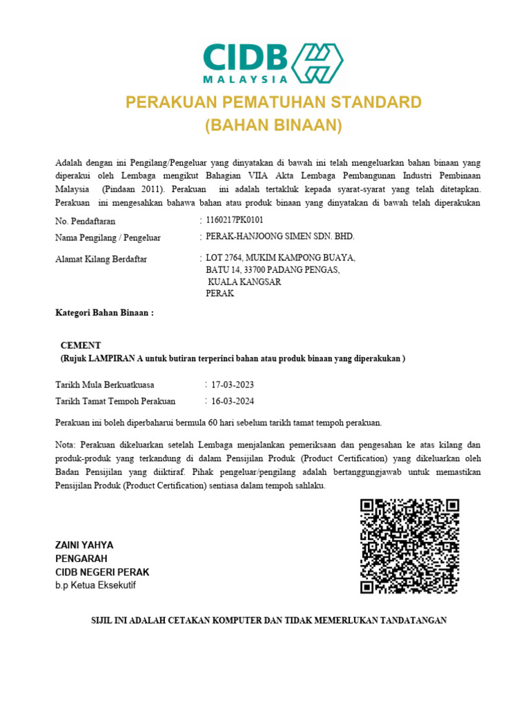 CIDB Cert 2024 | PDF