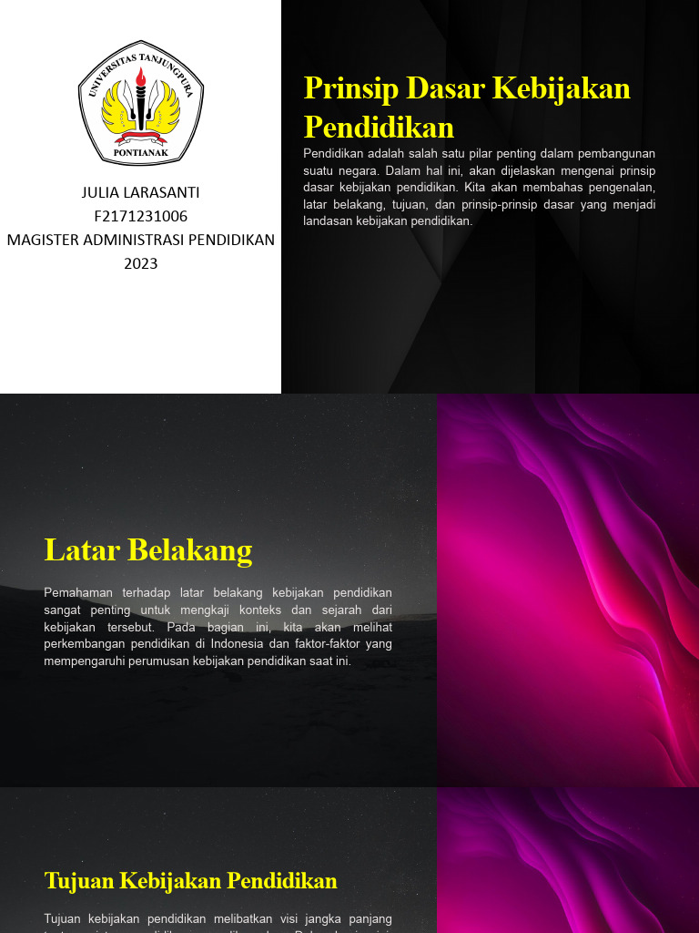 Prinsip Dasar Kebijakan Pendidikan | PDF | Karier & Perkembangan | Kesehatan Holistik