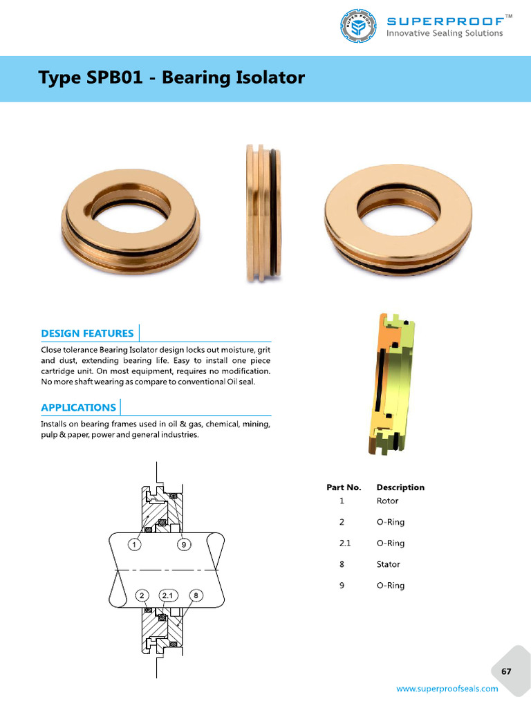 Bearing Isolator Type SPB01 SPB01 TYPE | PDF