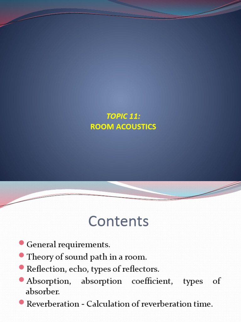 Room Acoustics: Key Concepts & Calculations | PDF | Reflection (Physics ...