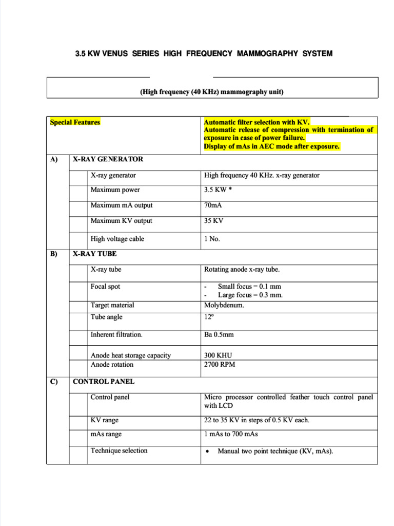 XRAY PDF Allengers Venus Mammo - Compress | PDF | X Ray | Manufactured ...