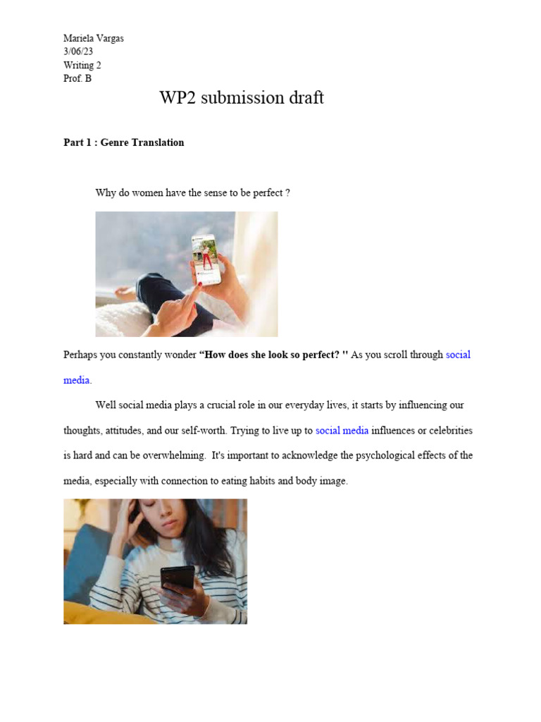 Social Media's Impact on Women's Body Image | PDF | Social Media | Popular Culture & Media Studies