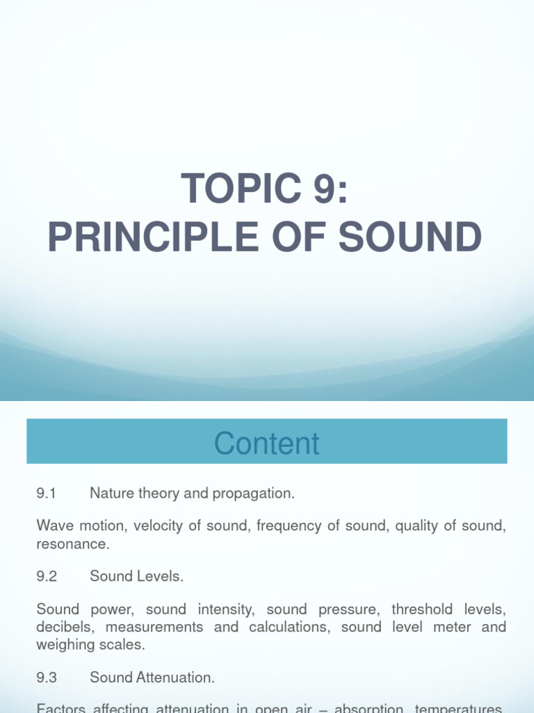 Topic 9 Principle of Sound | PDF | Frequency | Sound