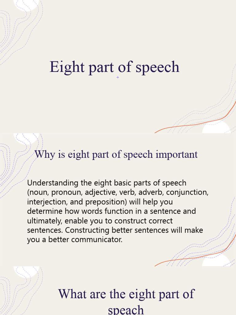 Eight Part of Speach | PDF