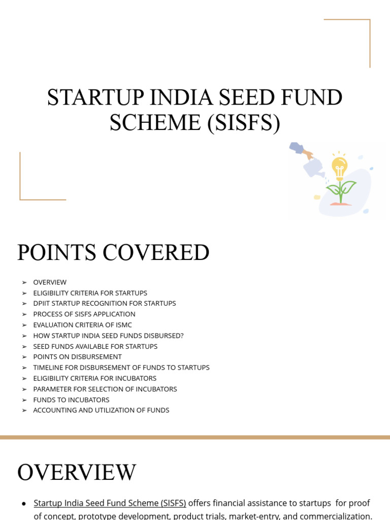 Startup India Seed Fund Scheme Overview | PDF | Startup Company | Small ...
