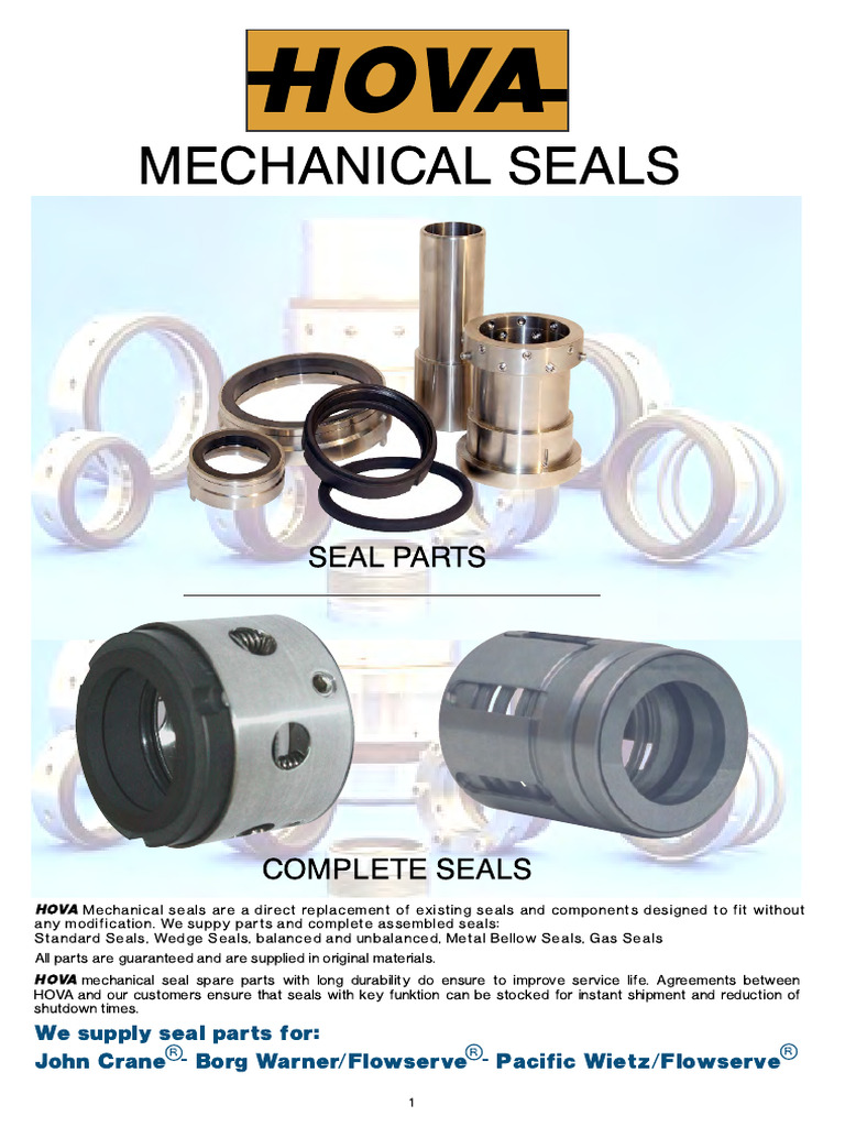 HOVA Mechanical Seals and Parts | PDF