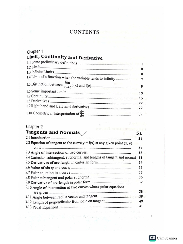 Differential Calculus (First Year) | PDF