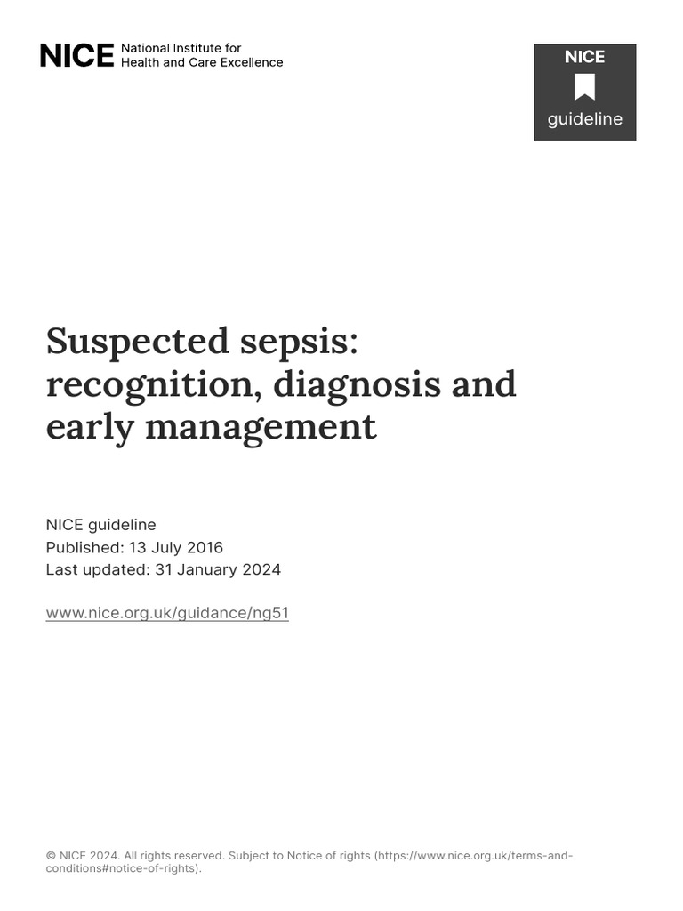 Suspected Sepsis Recognition Diagnosis and Early Management PDF ...