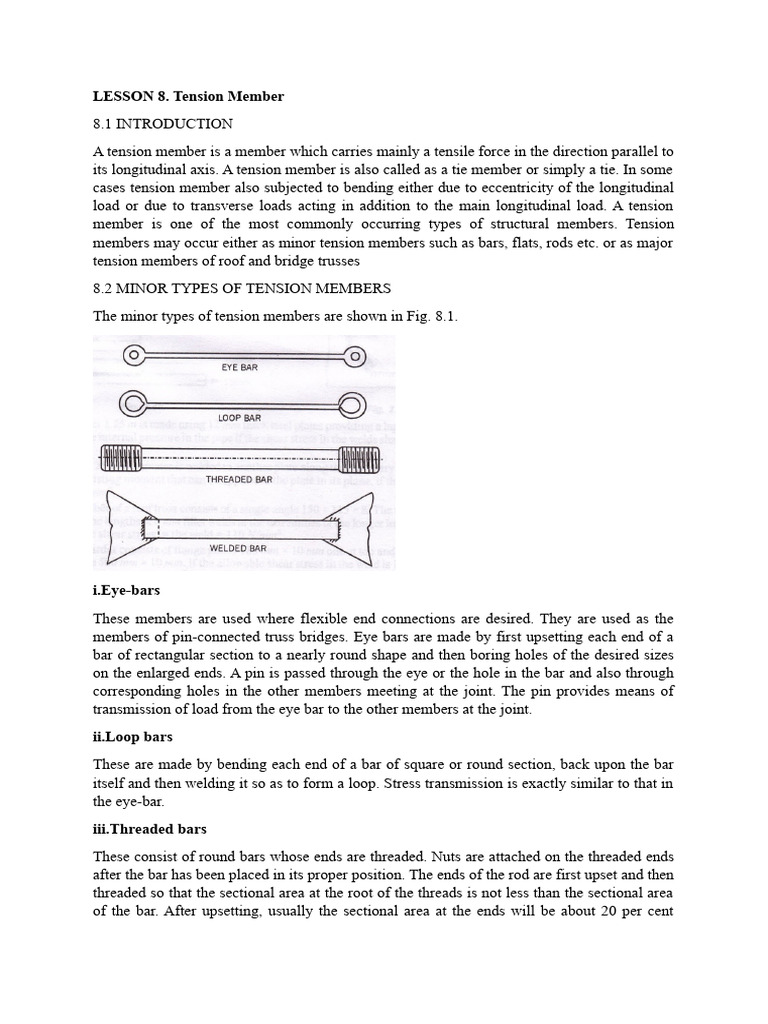 LESSON 8. Tension Member | PDF | Truss | Tension (Physics)
