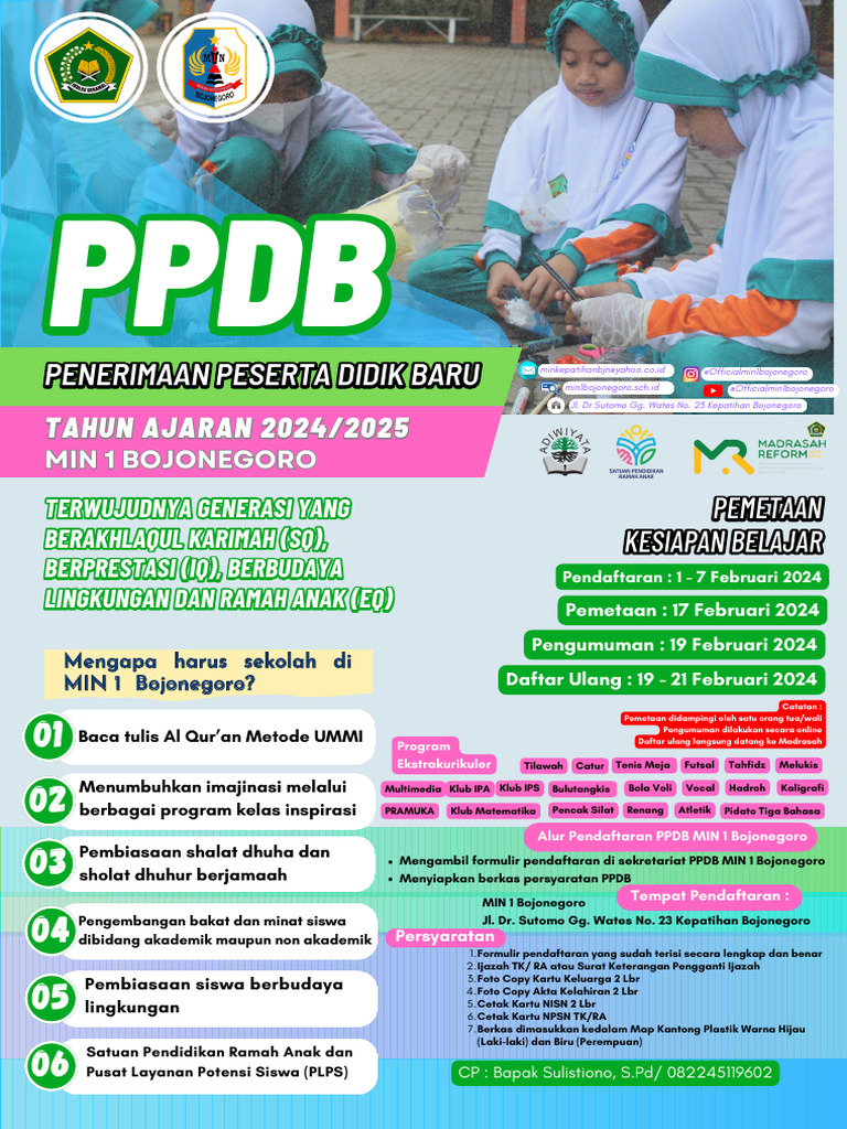 Brosur PPDB 2024 - 2025 Min 1 Bojonegoro | PDF