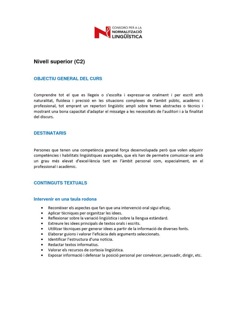 c2 Actualitzacio Programa Superior 3pdf | PDF