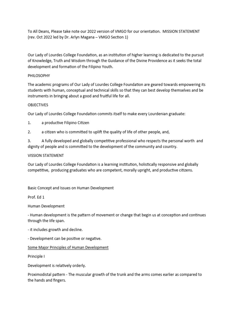 Mission, Vision OLLCf | PDF | Learning | Child Development