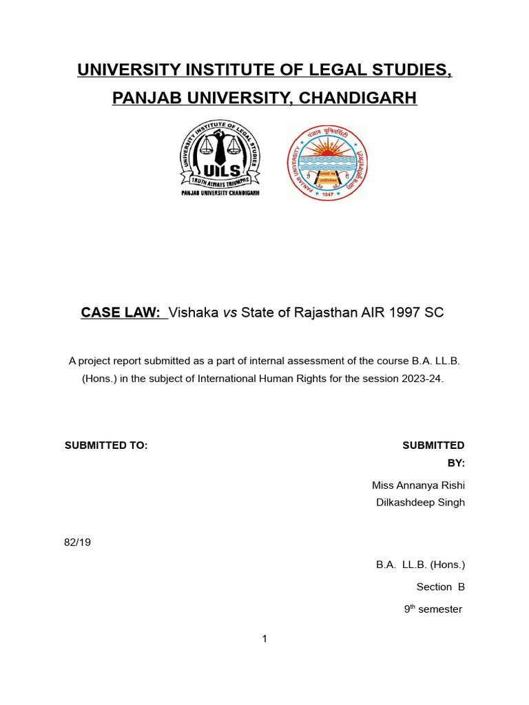 Vishaka Case: Landmark Sexual Harassment Ruling | PDF | Sexual ...