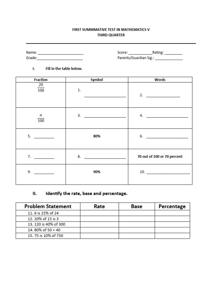 Math Pdf Percentage Mathematics