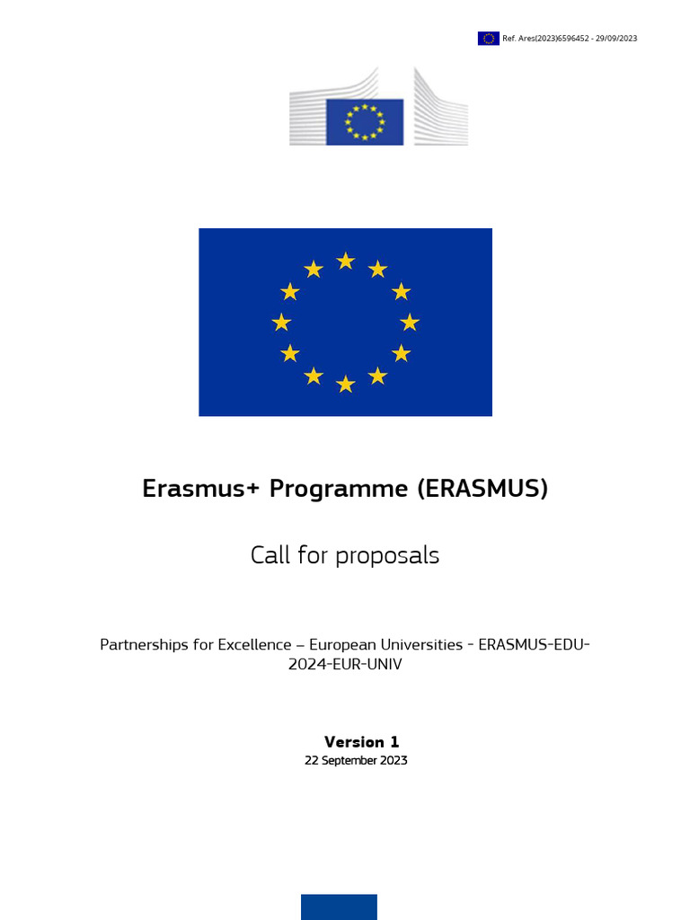 Call Fiche - Erasmus Edu 2024 Eur Univ - en | Download Free PDF | European Union | Innovation