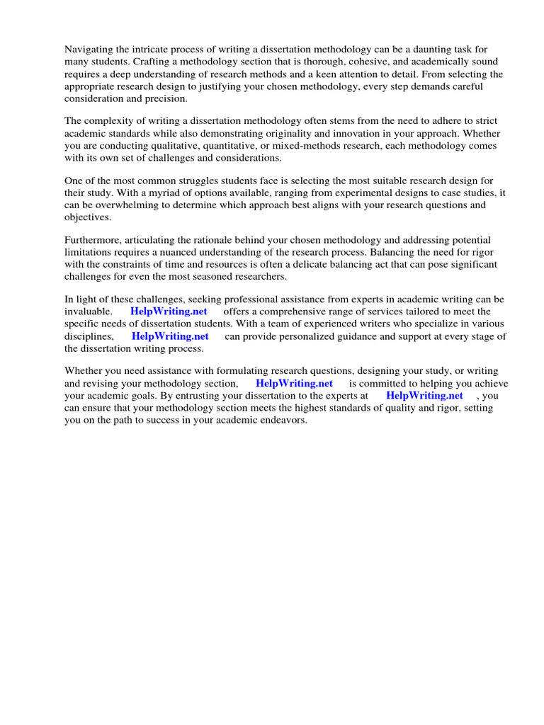 Guide To Writing Dissertation Methodology | PDF | Methodology | Thesis