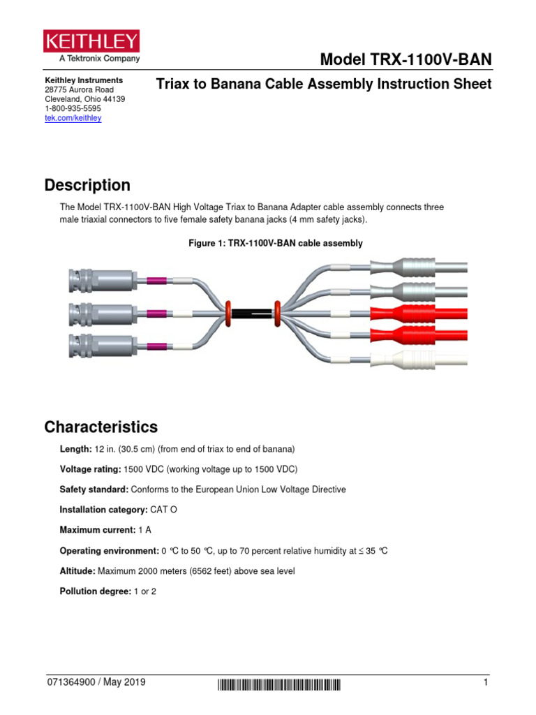 Triax to Banana Cable Assembly Guide | PDF | Switch | Mains Electricity