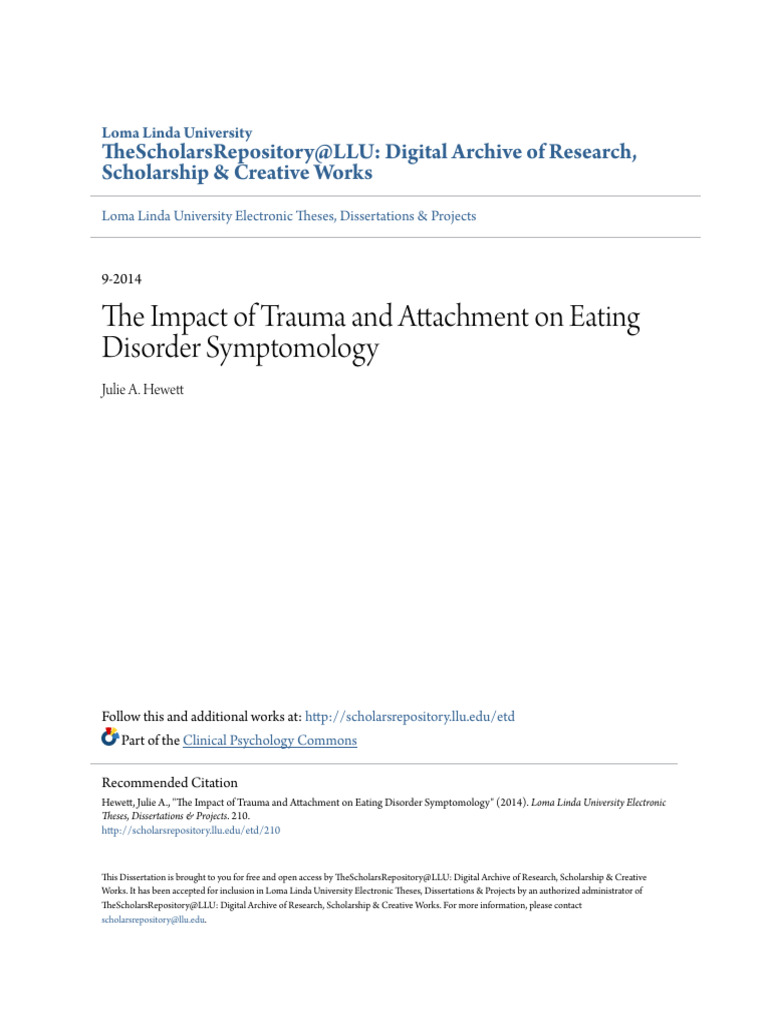 Eating Disorder | PDF | Attachment Theory | Eating Disorder