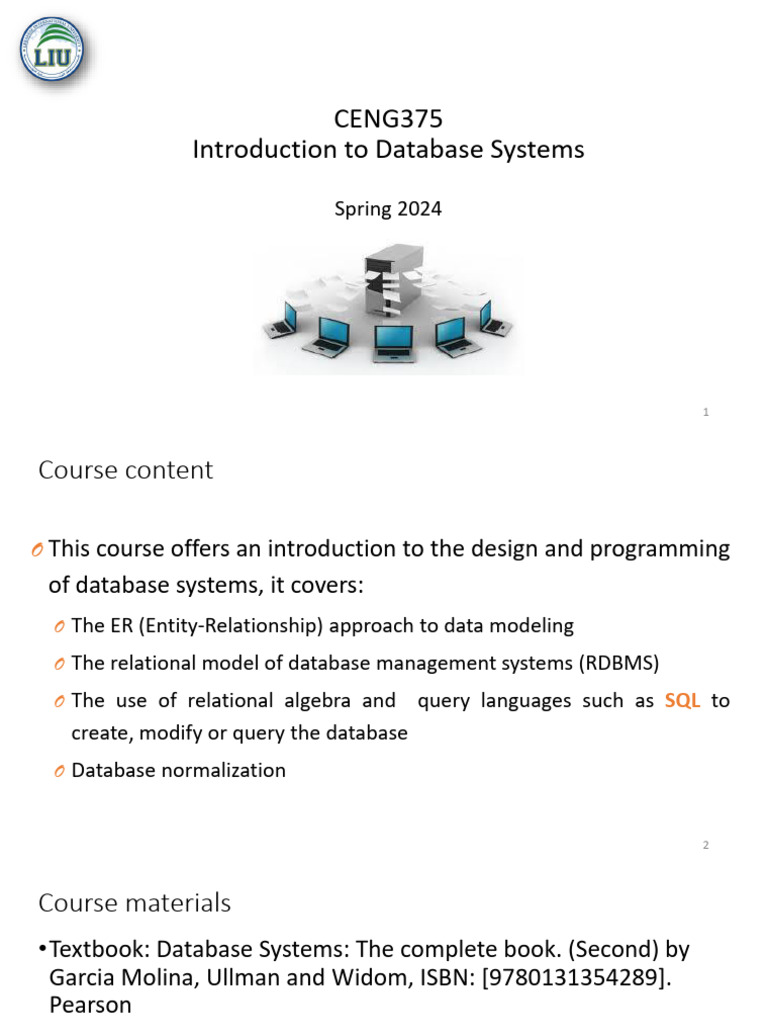 Lecture 1 - Introduction To Databases | PDF | Databases | Sql