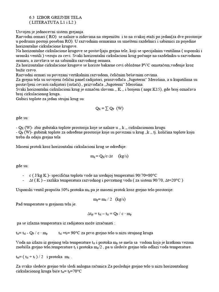 PREGLED GUBITAKA TOPLOTE I IZBOR GREJNIH TELA-text | PDF
