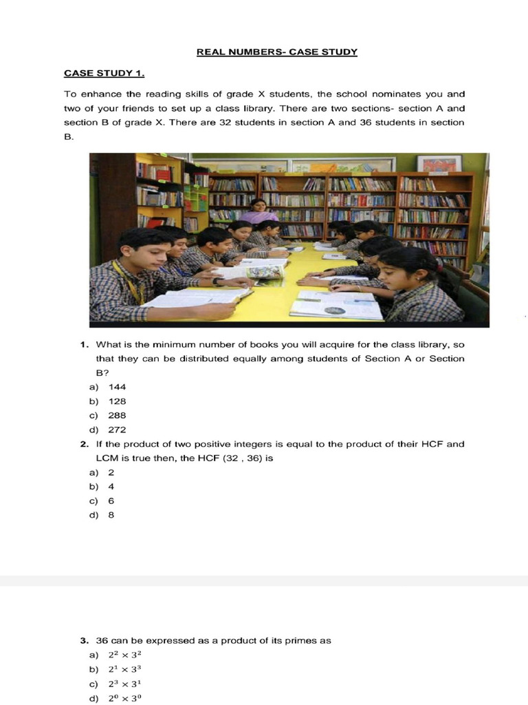 Case Study Math Class 10th | PDF
