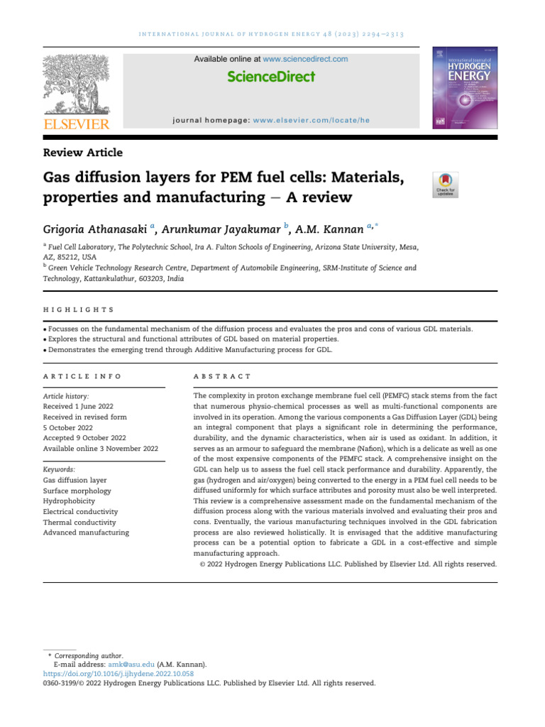 Review GDLs | PDF | Porosity | Fuel Cell