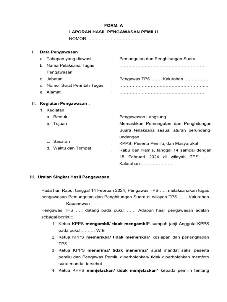 Form A PTPS Tungsura | PDF | Politik