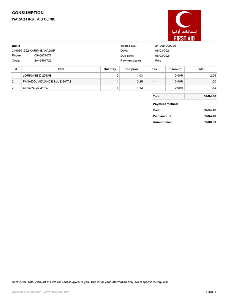 Aronium 24-200-000389 2449591722 | PDF
