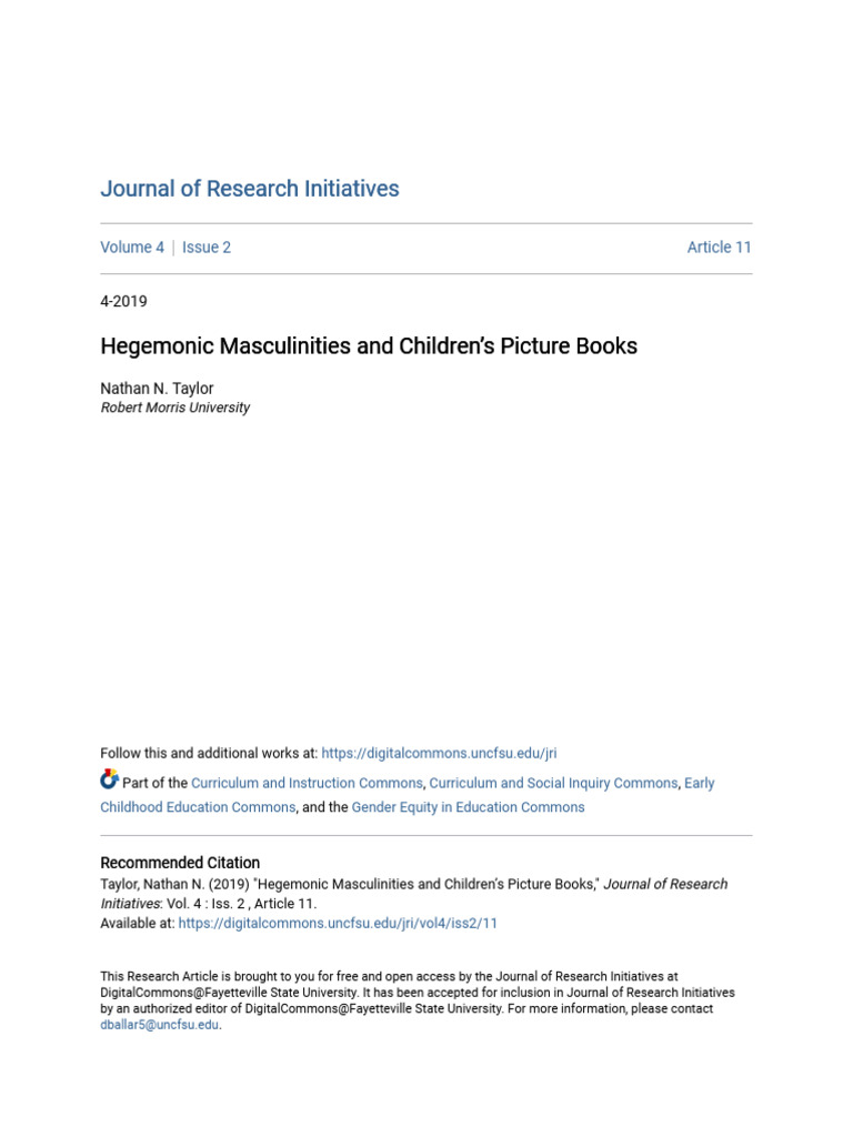 Hegemonic Masculinities and Children - S Picture Books | PDF ...