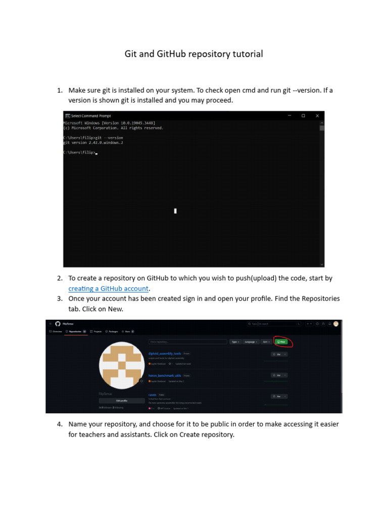 Git and GitHub Repository Tutorial | Download Free PDF | Computer File ...
