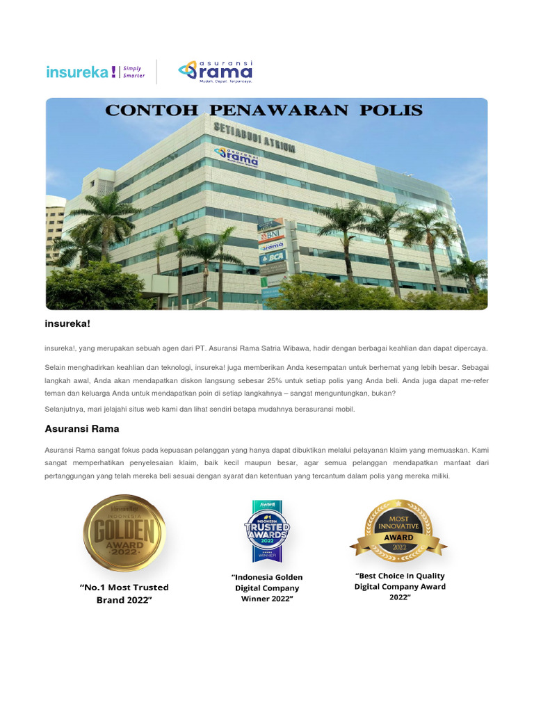 Contoh Penawaran Polis | PDF