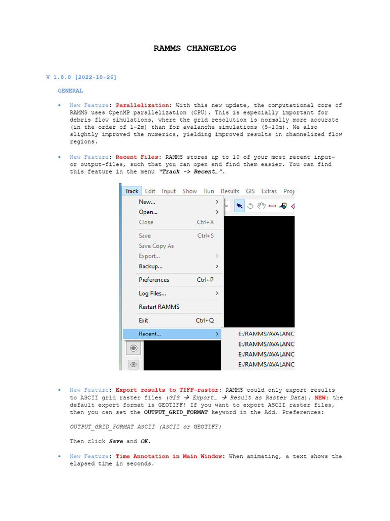 RAMMS Changelog | PDF | Rendering (Computer Graphics) | Computer Graphics