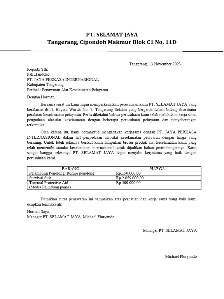 Surat Negosiasi | PDF