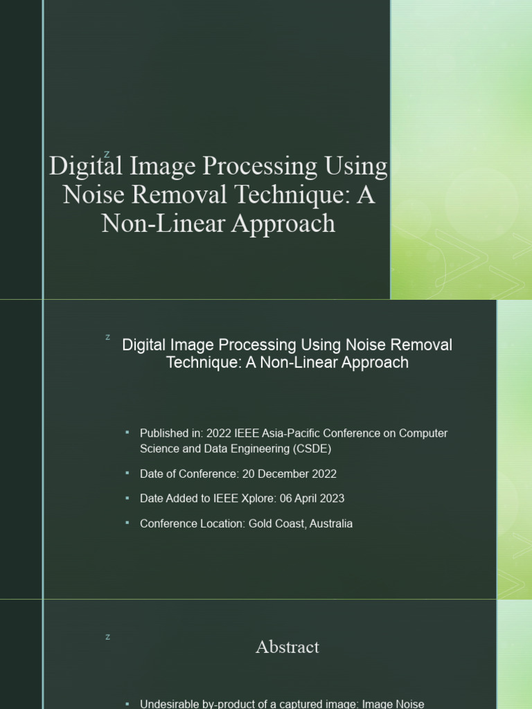 Digital Image Processing Using Noise Removal Technique | PDF | Signal Processing | Graphics