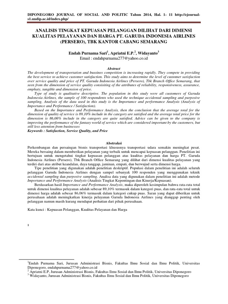 Garuda Indonesia Customer Satisfaction Analysis | PDF | Mass Media | Business