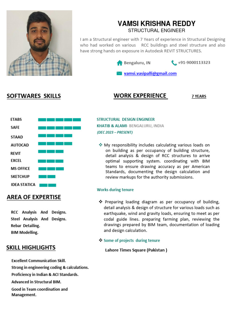 Vamsi Resume | PDF | Building Information Modeling | Civil Engineering