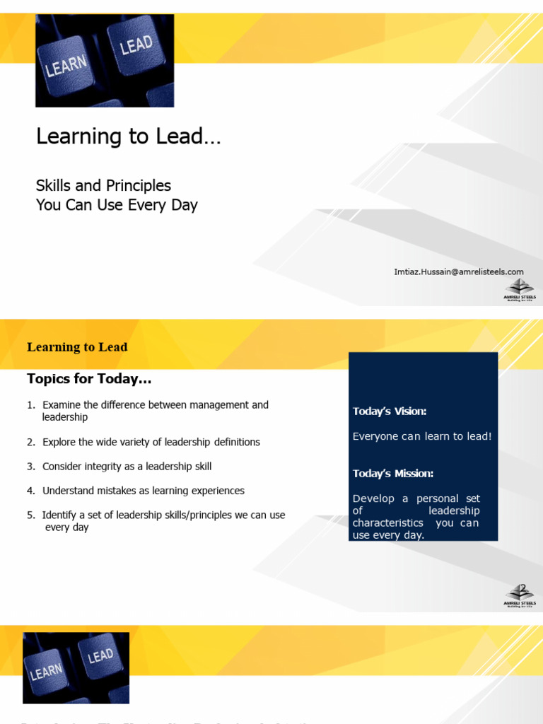 Learn To Lead | PDF | Leadership