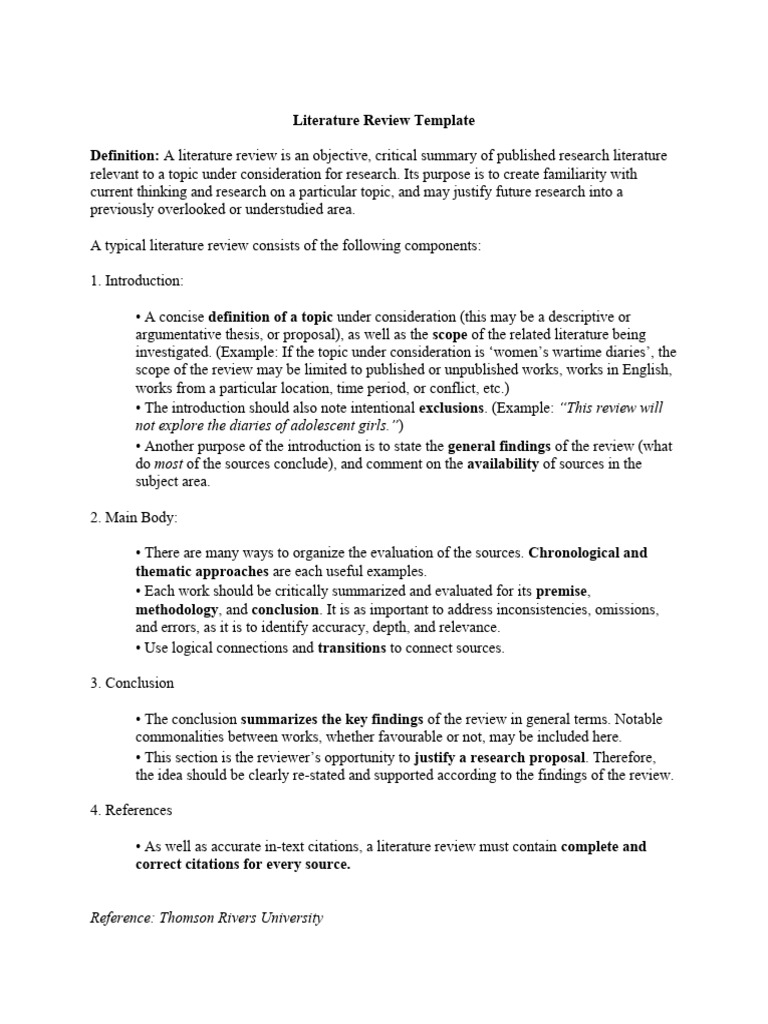 Literature Review Template | PDF