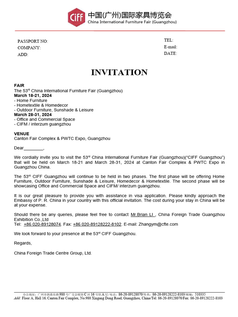 53rd CIFF Guangzhou Invitation 2024 | PDF | Games & Activities | Home ...