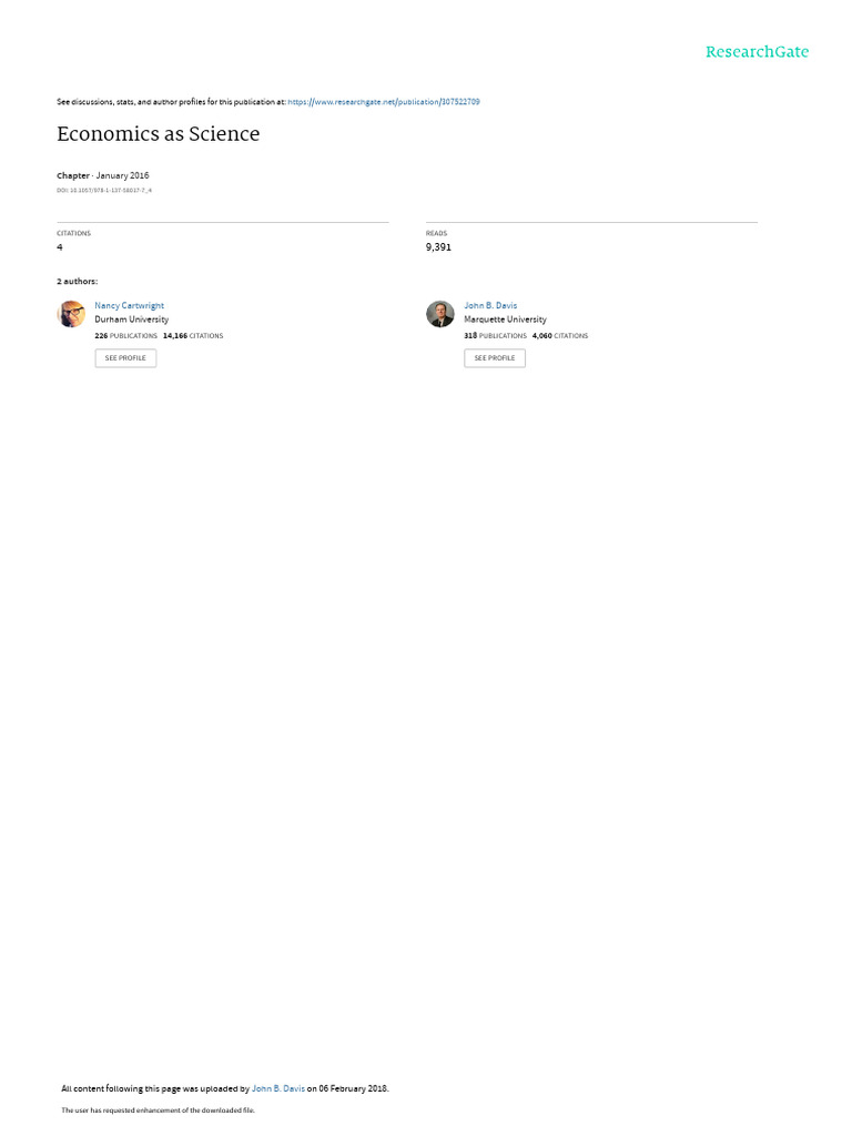 Economics As A Science | PDF | Economics | Reflexivity (Social Theory)