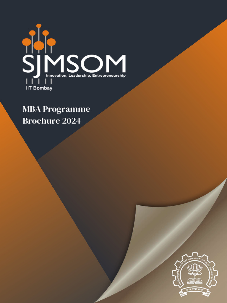 Brochure SJMSOM MBA 2024 | PDF | Entrepreneurship | Master Of Business ...