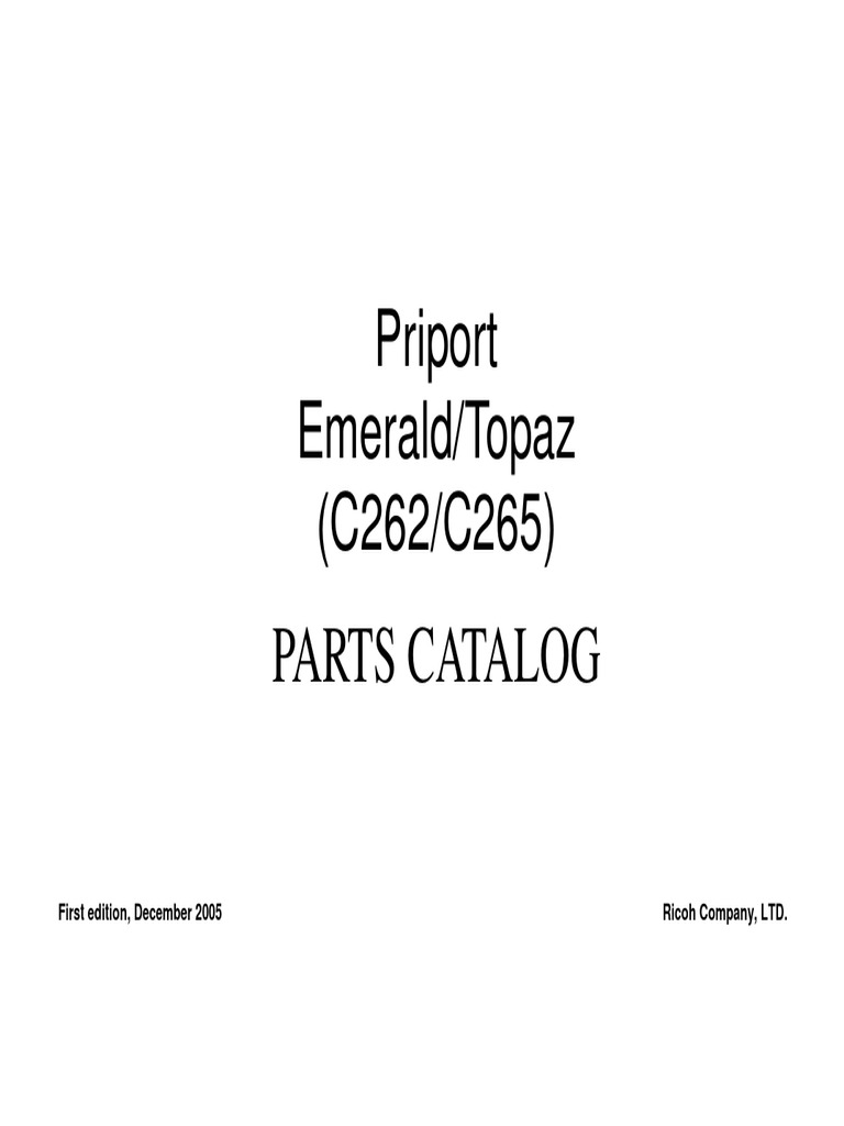 Priport Emerald/Topaz (C262/C265) : Parts Catalog | PDF | Screw ...