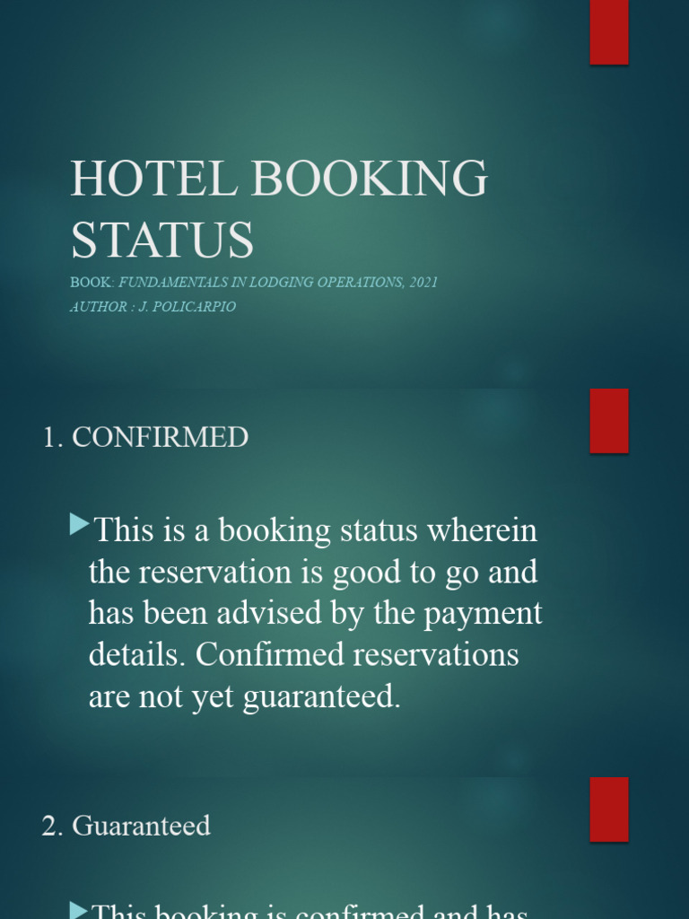 Hotel Booking Status | PDF