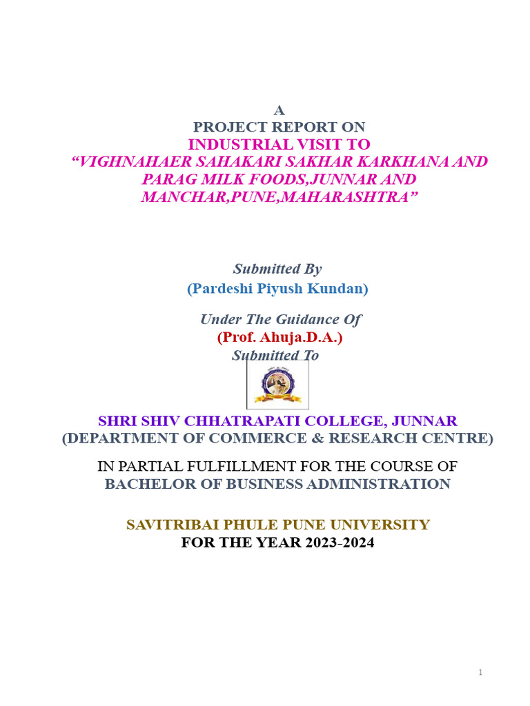 BBA Students' Industrial Visit Report | PDF | Business | Economies