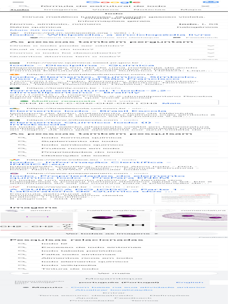 Fórmula de Estrutural de Iodo - Pesquisa Google | PDF | Iodo | Química