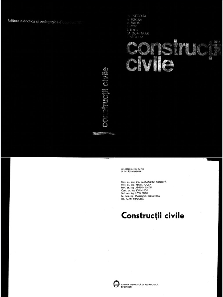 Dokumen - Tips - Constructii Civile Al Negoita V Focsa A Radu I Pop 1976pdf | PDF | Social Science