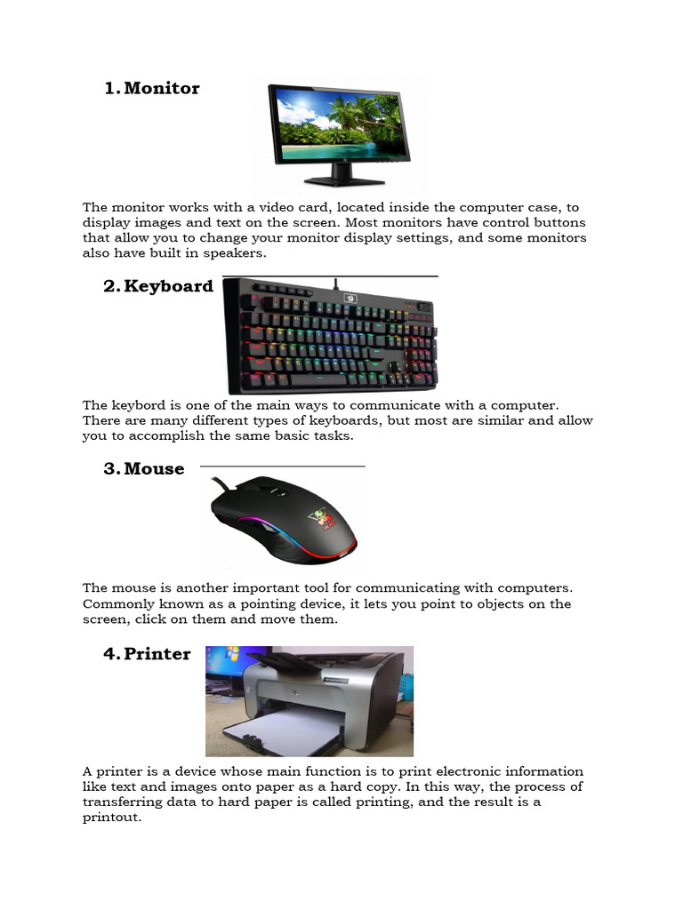 parts of the computer | PDF | Computer Data Storage | Random Access Memory
