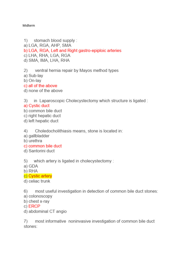 1 Surgical Diseases Test-1 | PDF | Liver | Digestive System